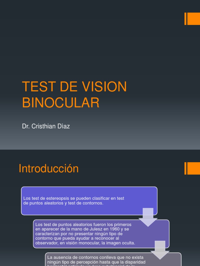 Test de Visión Binocular y Estereopsis | PDF | Óptica | Visión