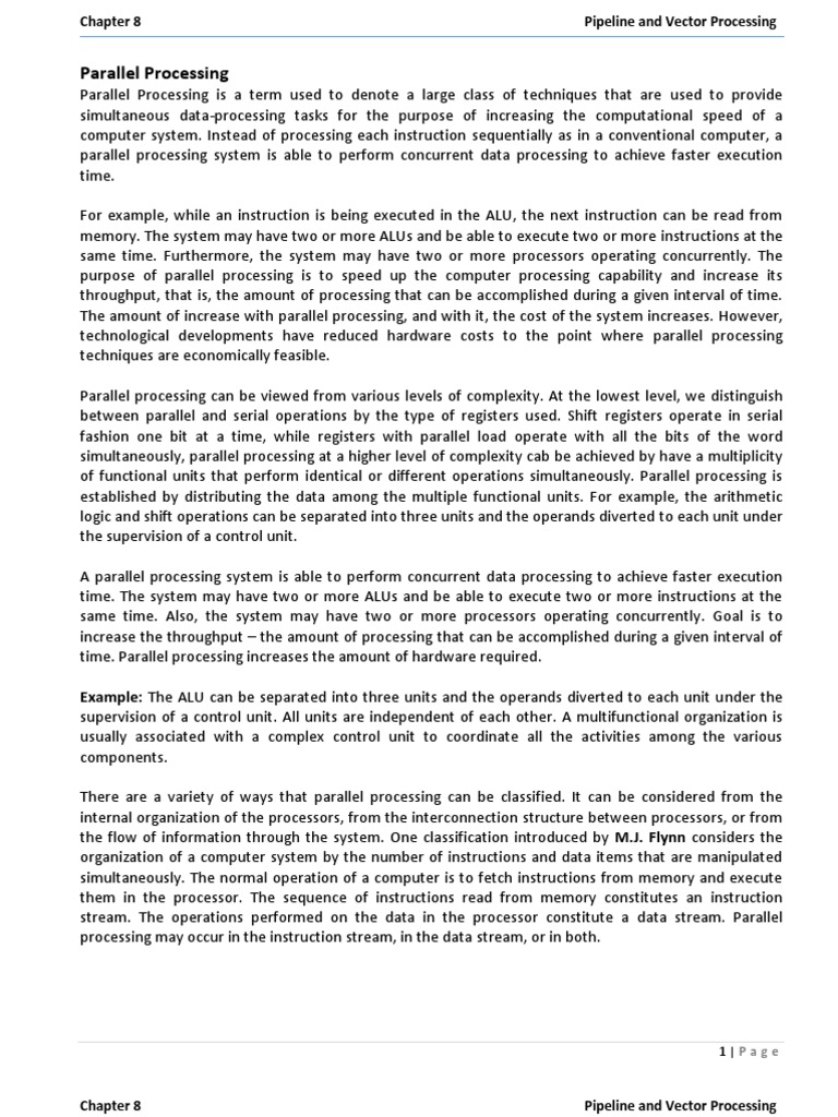 Chapter 08 - Pipeline and Vector Processing | PDF | Parallel Computing | Central Processing Unit