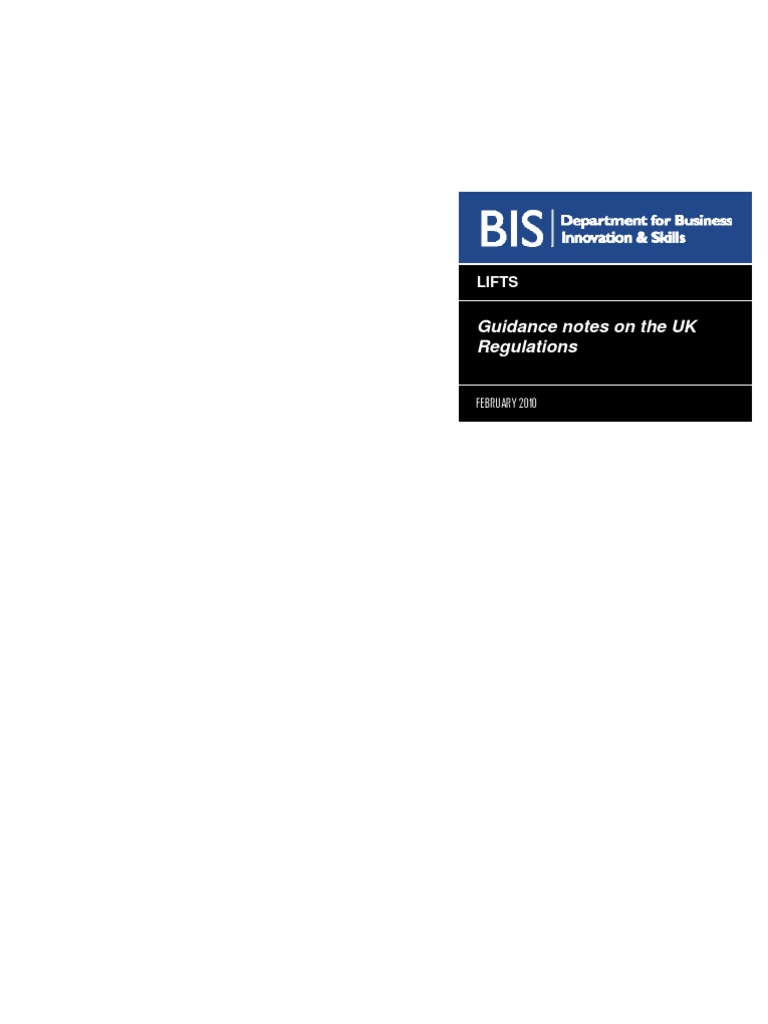 10 680 Lifts Guidance Notes On The Uk Regulations February 2010 | PDF ...