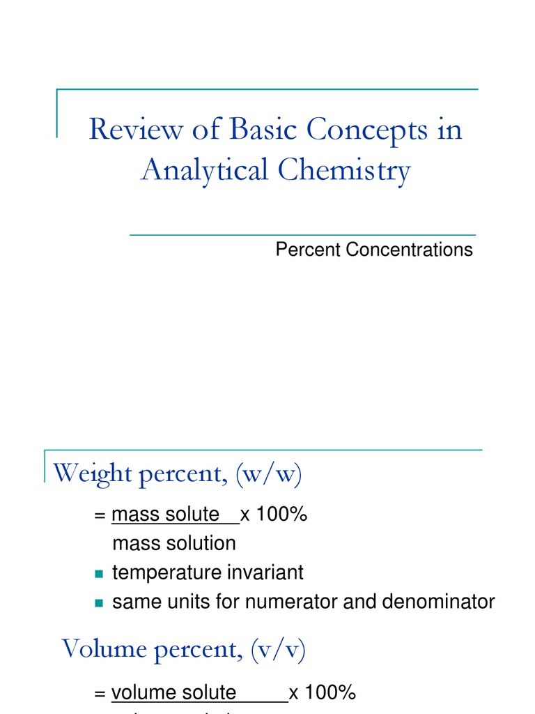 Analytical Chemistry: Concentrations & Equilibria | PDF | Chemical ...
