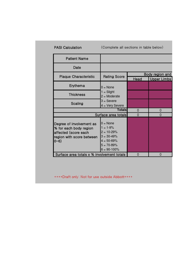 Pasi Calculator | PDF | Psoriasis | Clinical Medicine