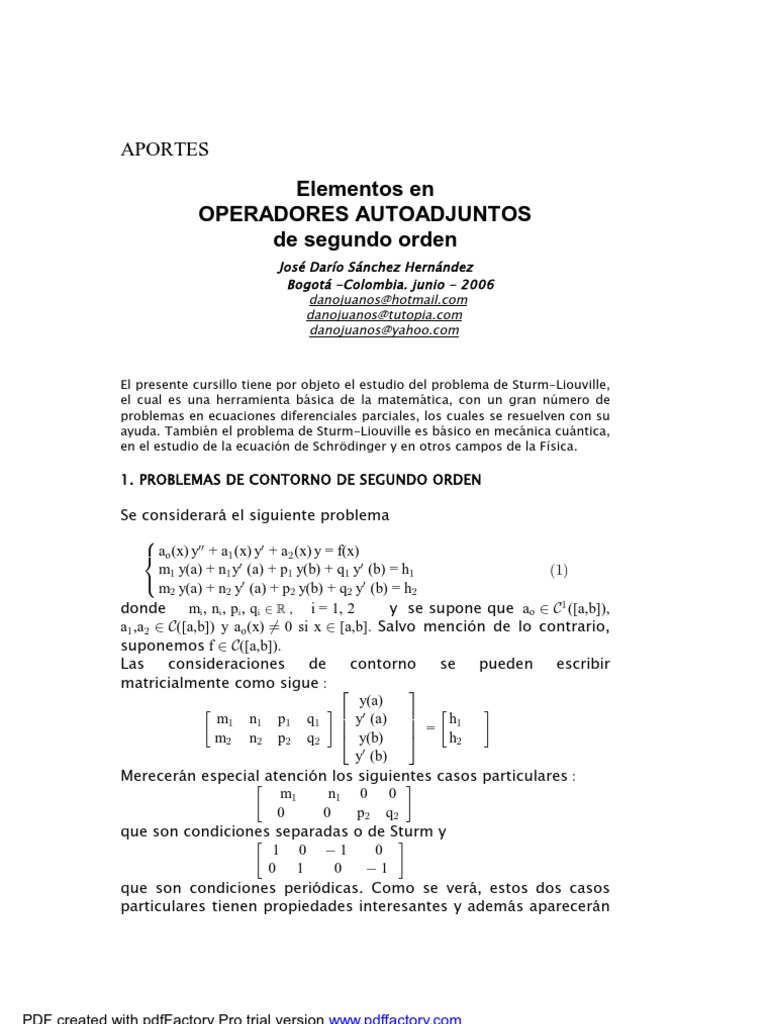 Elementos de Operadores Adjuntos de Segundo Orden | PDF | Valores ...