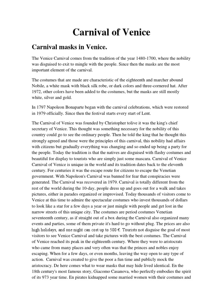 Carnival of Venice | Carnival | Venice