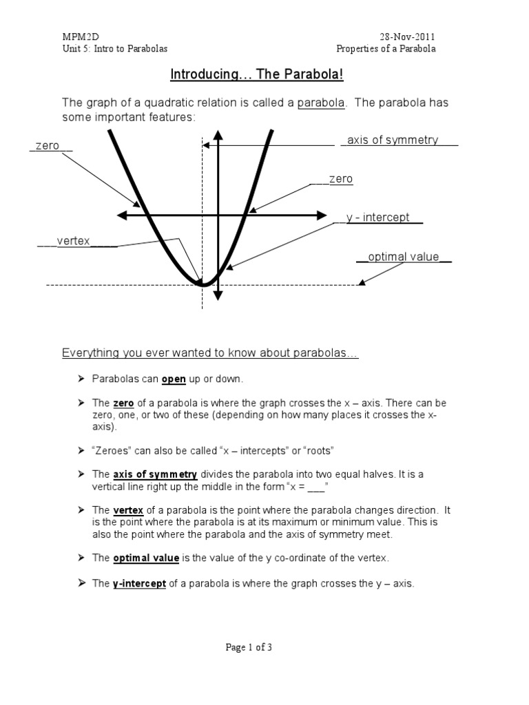 Understanding Parabola Properties | PDF | Science & Mathematics