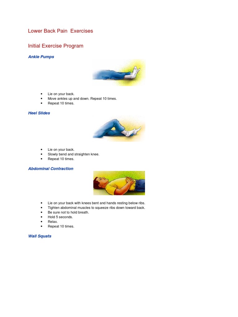 Lower Back Pains Exercises | PDF | Pelvis | Back Pain