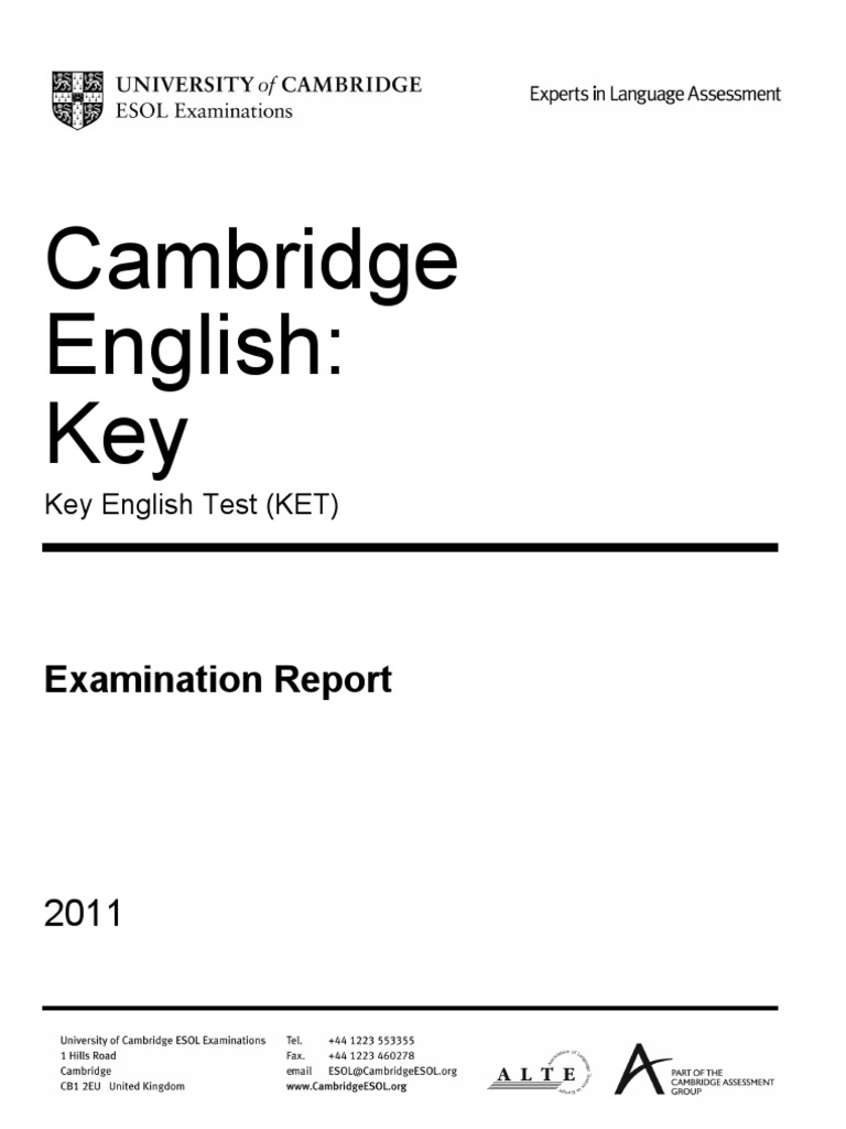 Ket Exam Report 2011 | PDF | Multiple Choice | Test (Assessment)