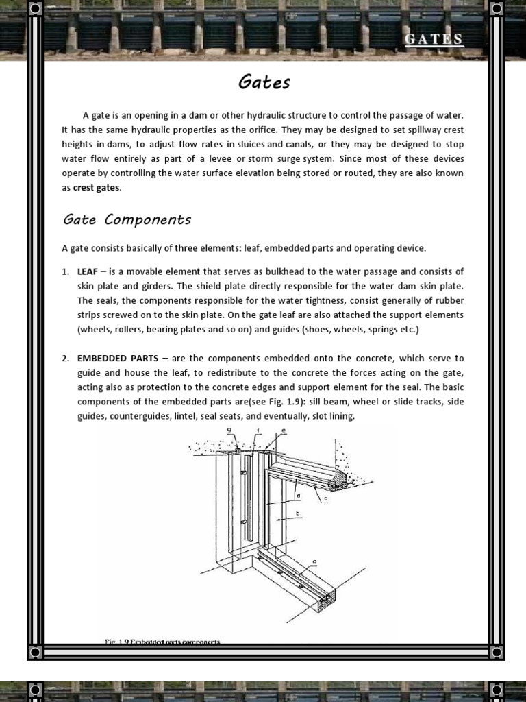 Water Gates | PDF | Spillway | Dam