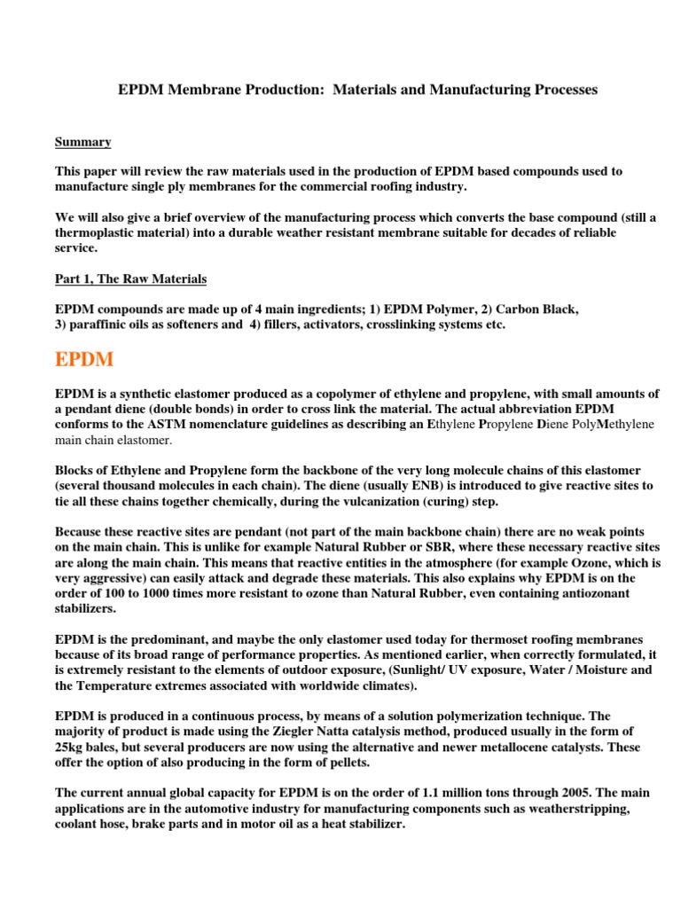 EPDM Processing | PDF | Carbon | Polymers