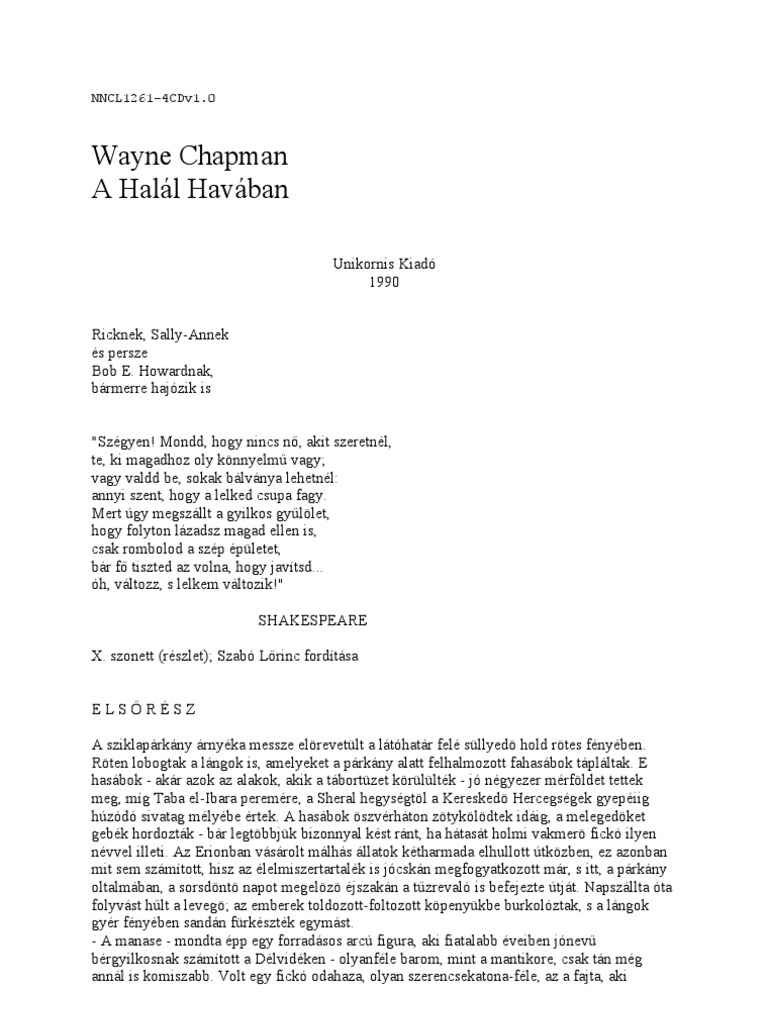 Wayne Chapman - A Halál Havában | PDF
