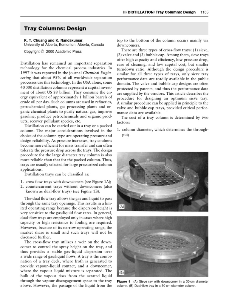Tray Columns 20design | PDF | Distillation | Foam