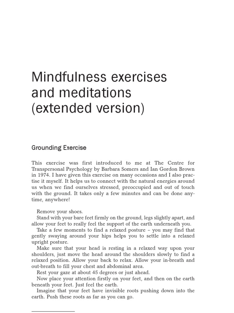 Mindfulness Exercises | PDF | Self-Improvement | Wellness