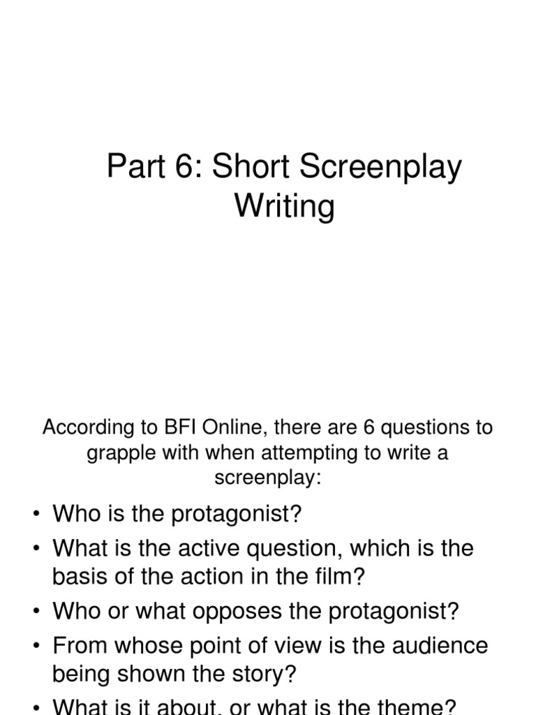 Key Elements of Short Screenplay Writing | PDF | Narration | Screenplay