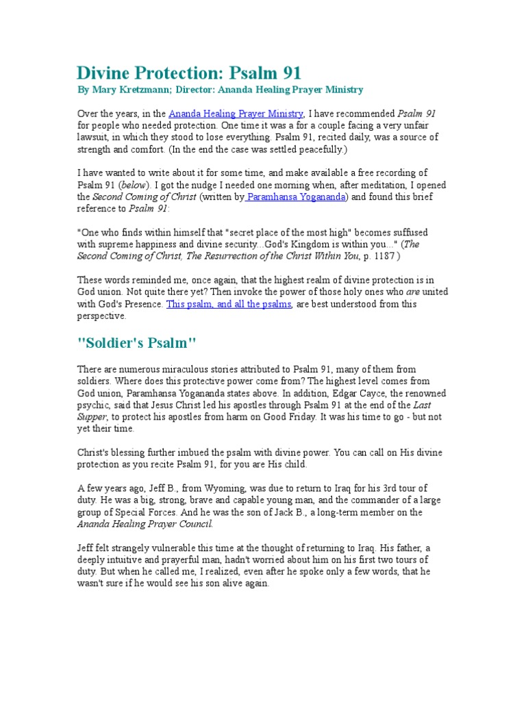 Psalm 91 Solo | PDF | Jesus | Religious Behaviour And Experience
