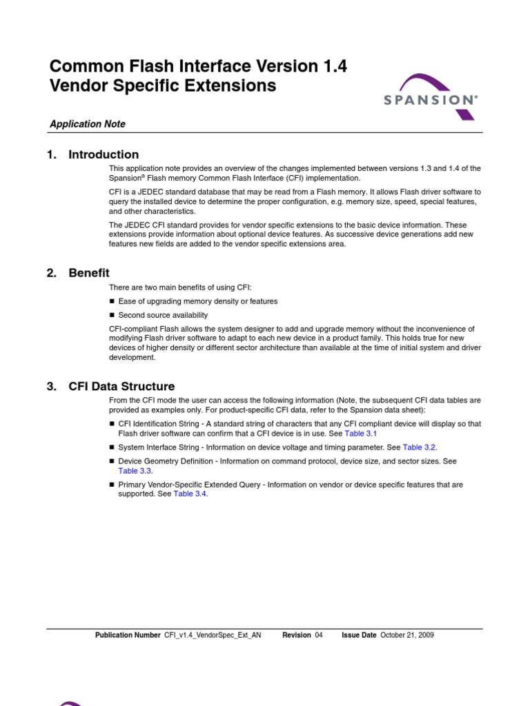 Common Flash Interface Version 1.4 | PDF | Flash Memory | String ...