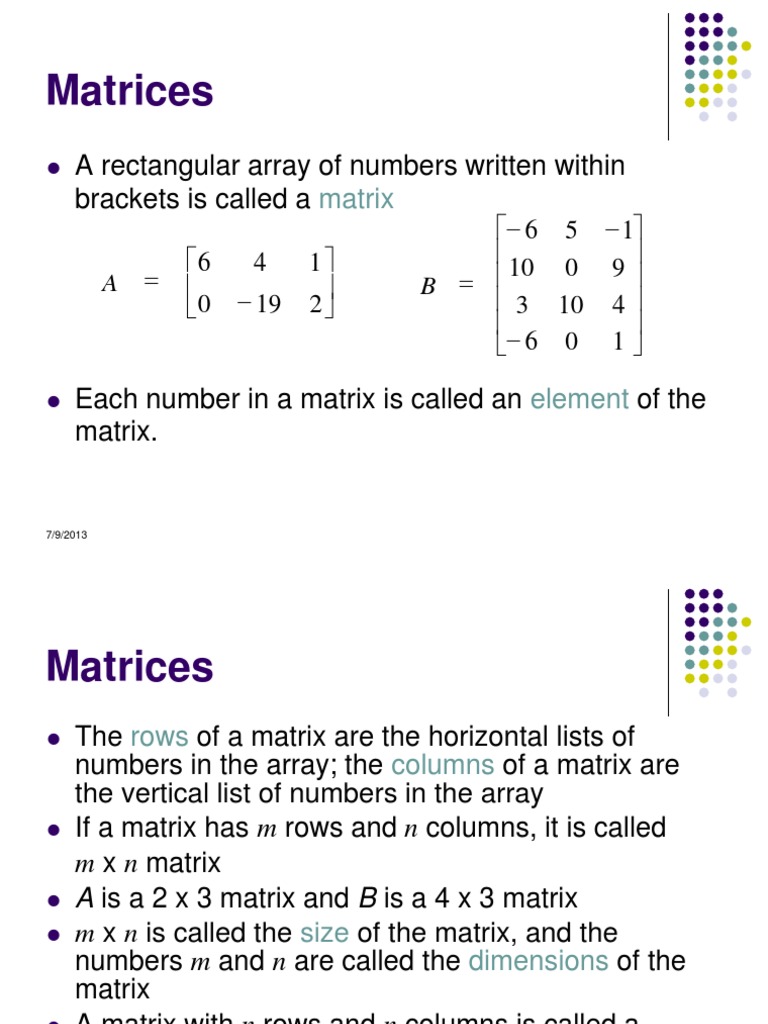 Matrix Algebra | PDF | Matrix (Mathematics) | System Of Linear Equations