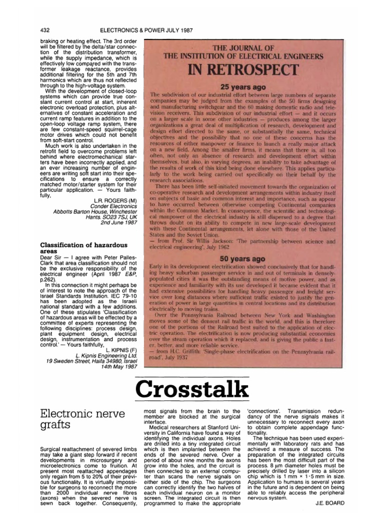 Crosstalk: Electronic Nerve Grafts | PDF | Nerve | Axon