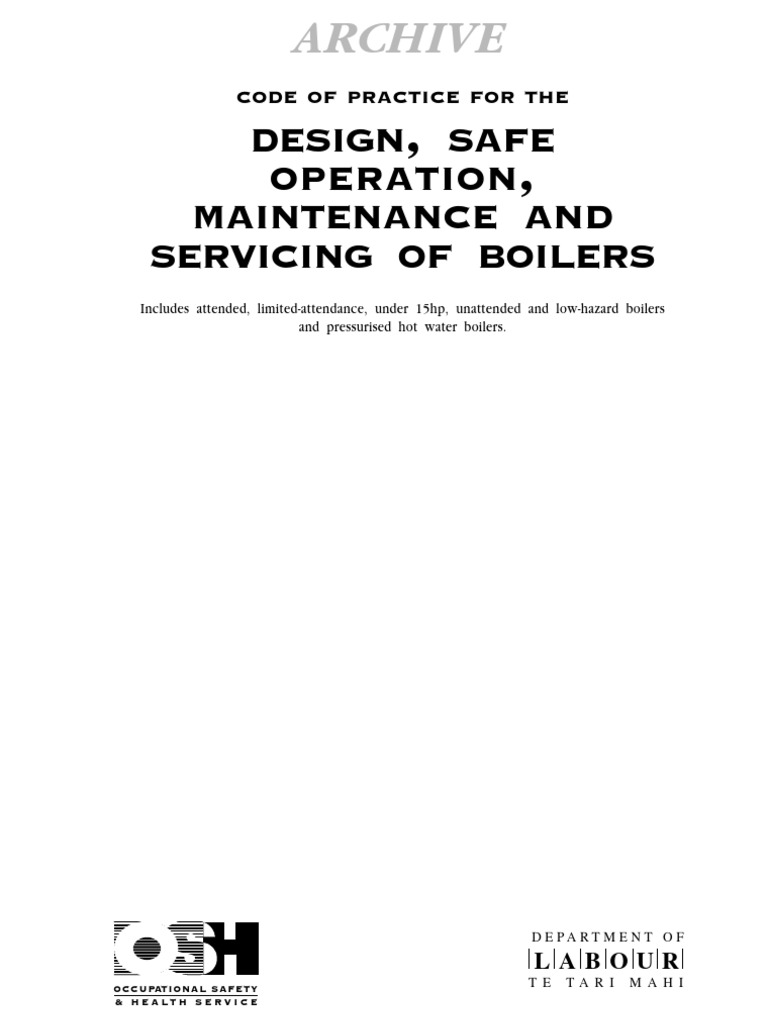 Code of Practice For Design and Operationof Boilers | PDF | Boiler ...