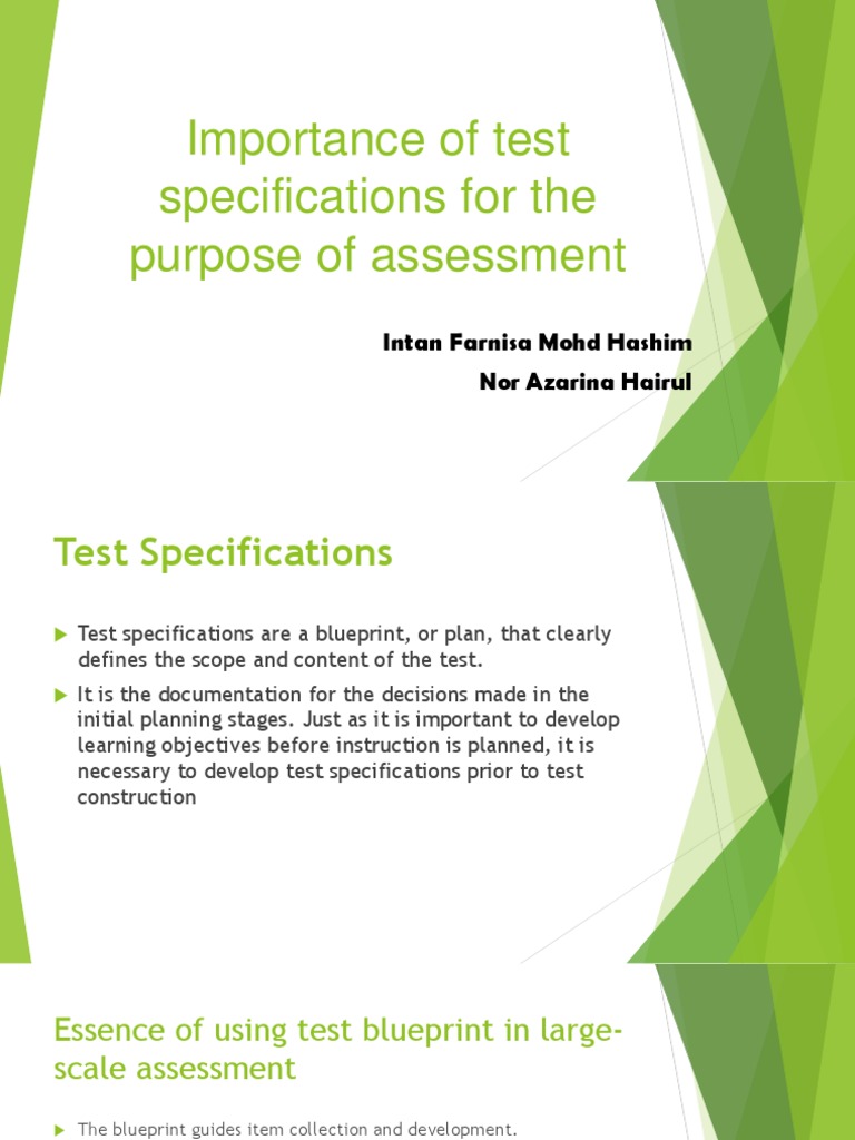 Importance of Test Specifications Week 2 | PDF | Educational Assessment ...