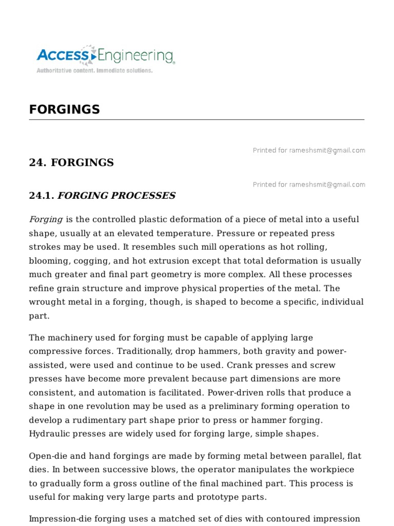 forgings.pdf | Forging | Industries | Free 30-day Trial | Scribd