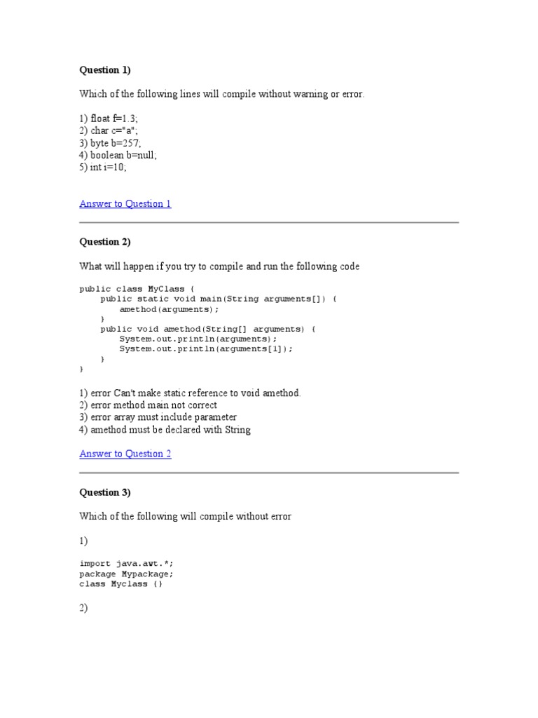 Important Question Method Computer Programming Java Programming