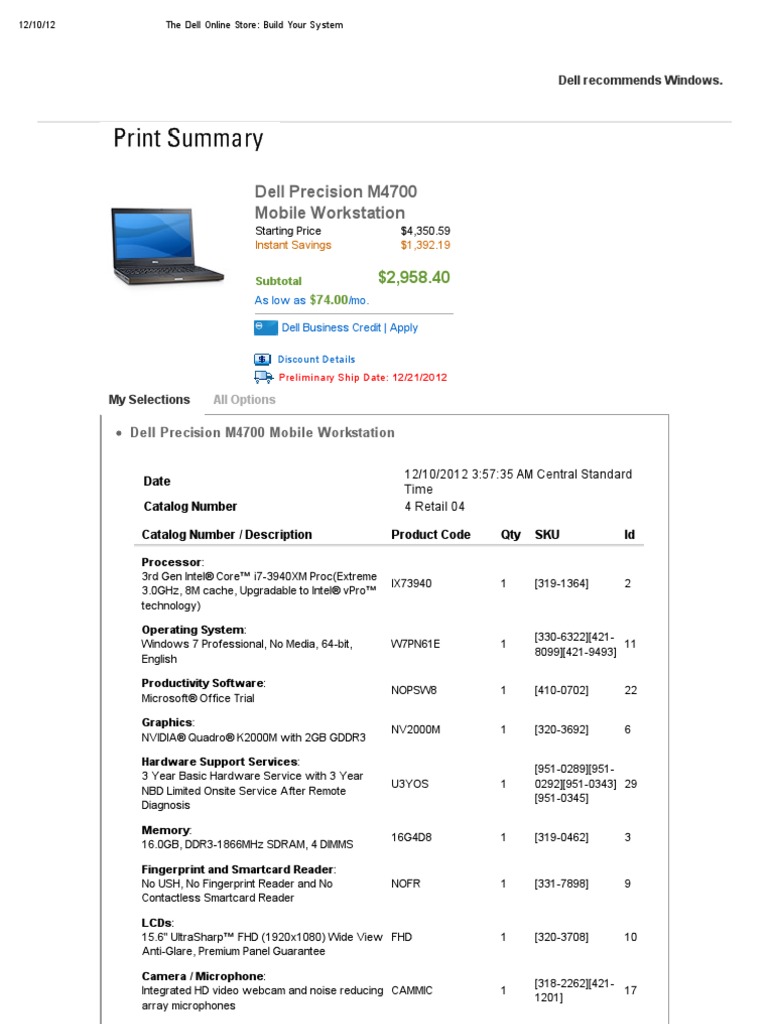 The Dell Online Store - Build Your System | PDF | Dell | Desktop Computer
