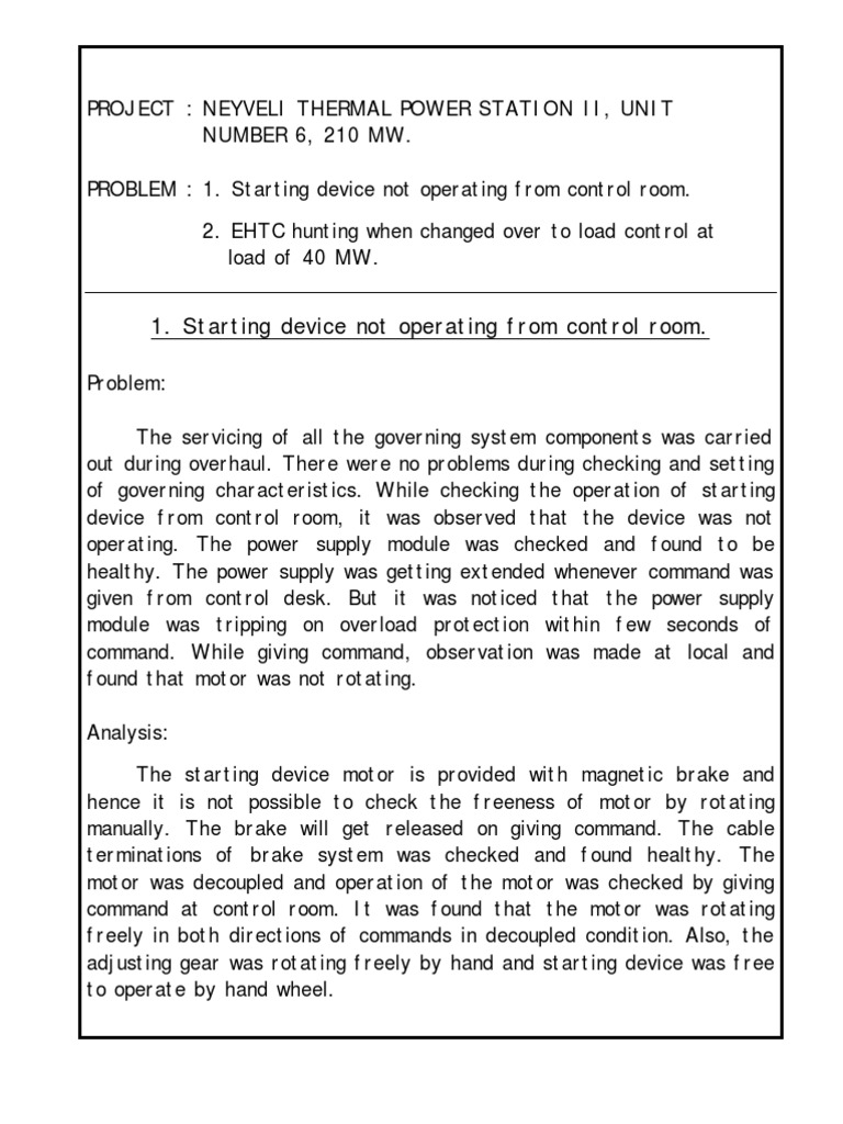 Neyveli Thermal Power Station Issues | PDF | Valve | Gear