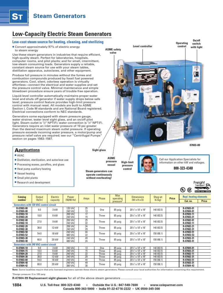 Low-Capacity Electric Steam Generators | PDF | Steam | Hvac