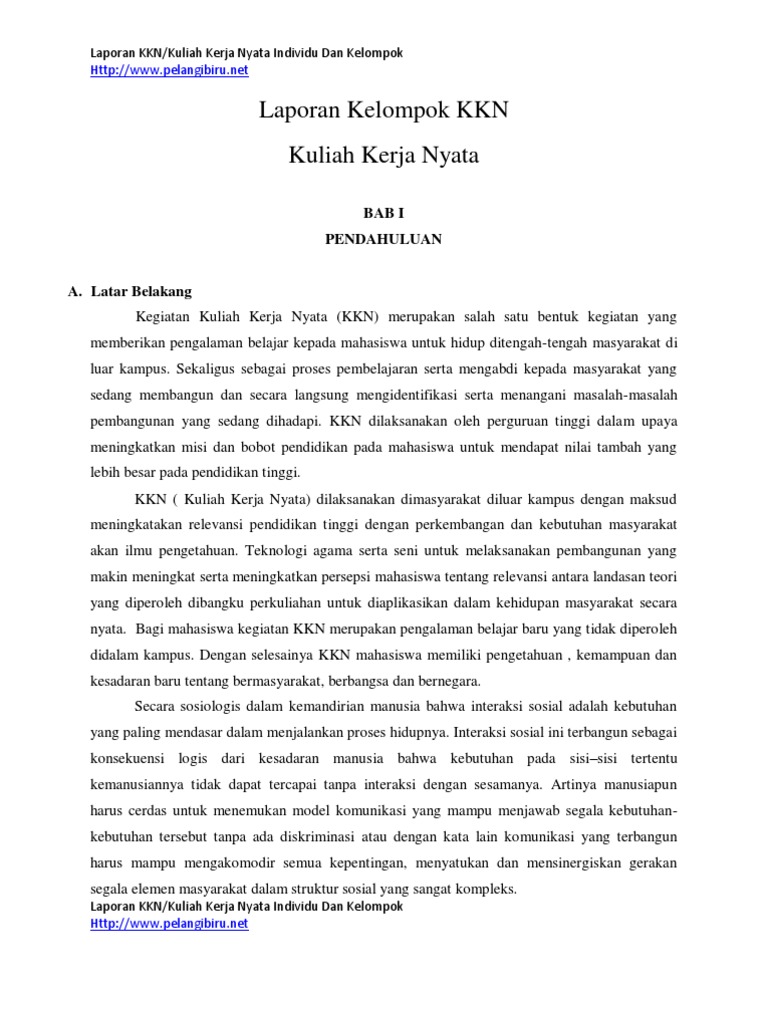Contoh Laporan Kelompok KKN | PDF | Ilmu Sosial