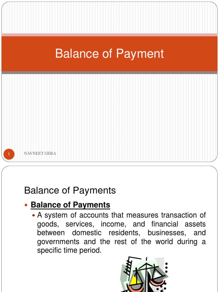 Balance of Payment: Navneet Gera | PDF | Current Account | Balance Of ...