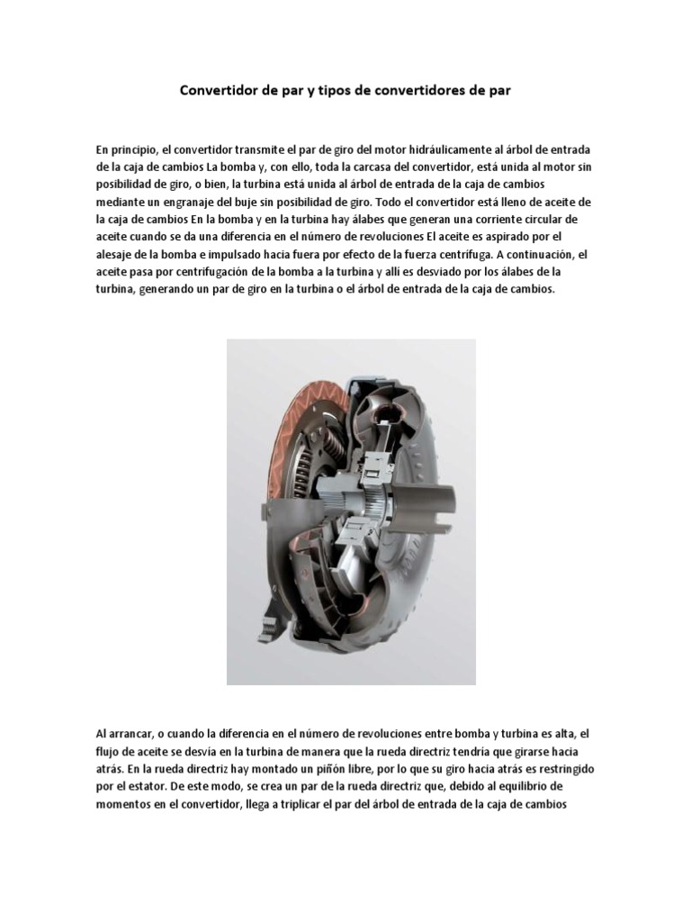 Convertidor de Par y Tipos de Convertidores de Par | Transmisión ...