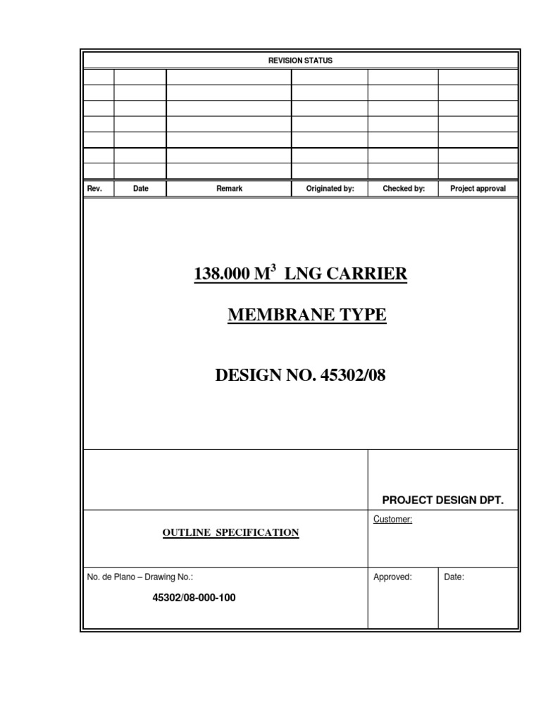 LNG Carrier MEMBRANE Outlet Specification | PDF | Alternating Current ...