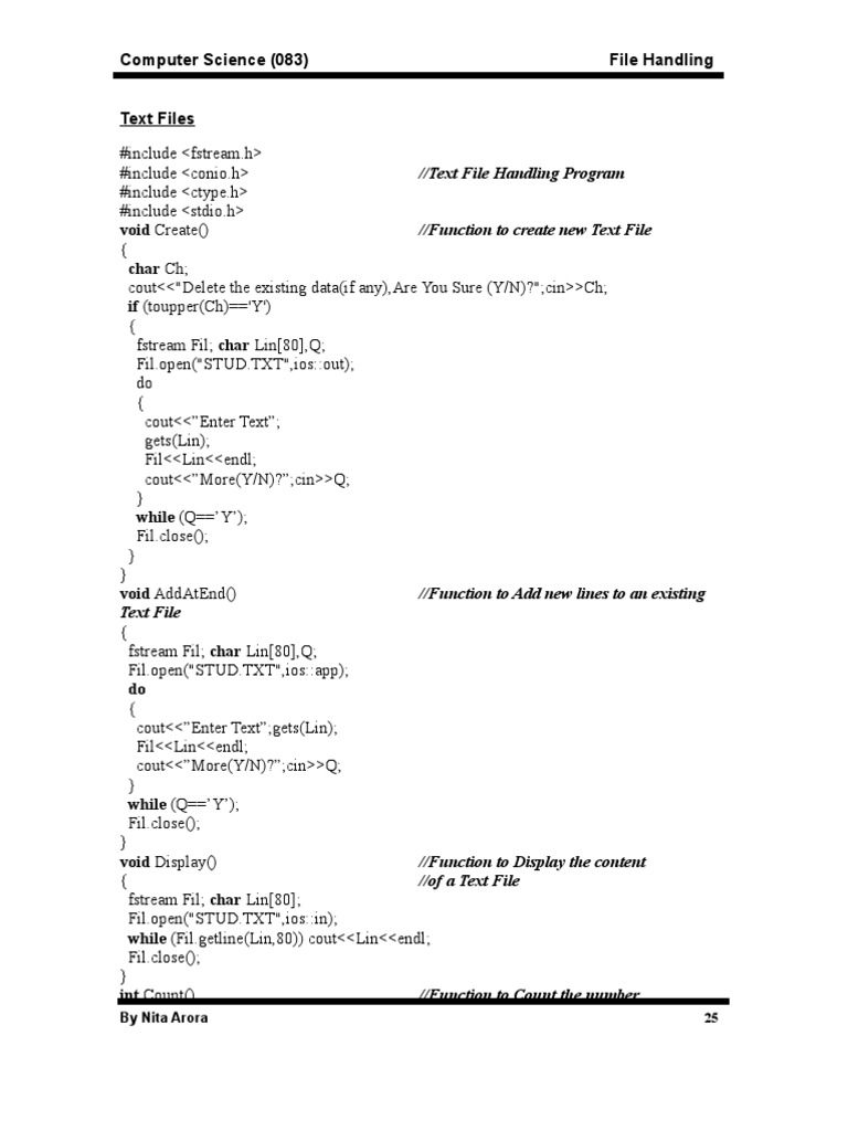 text File Handling Program | PDF | Text File | Ios