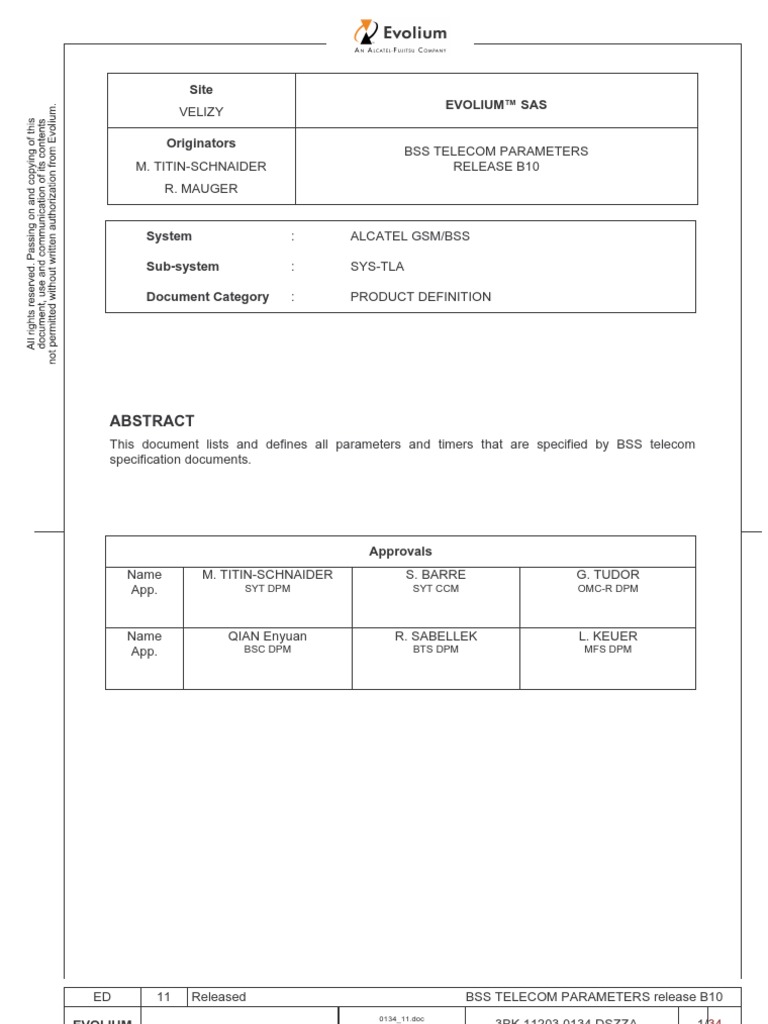 Bss Telecom Parameter B 10 | PDF | General Packet Radio Service | 3 Gpp
