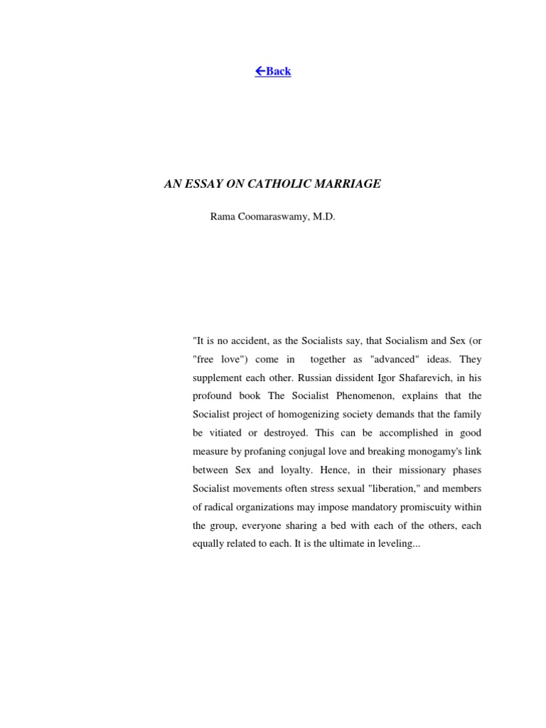 Rama Coomaraswamy - An Essay On Catholic Marriage | PDF | Marriage ...