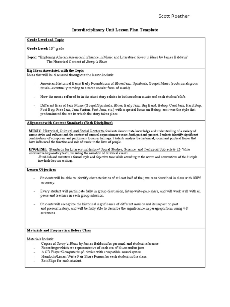 Roether Sonny's Blues Lesson 3510 | PDF | Jazz | Entertainment