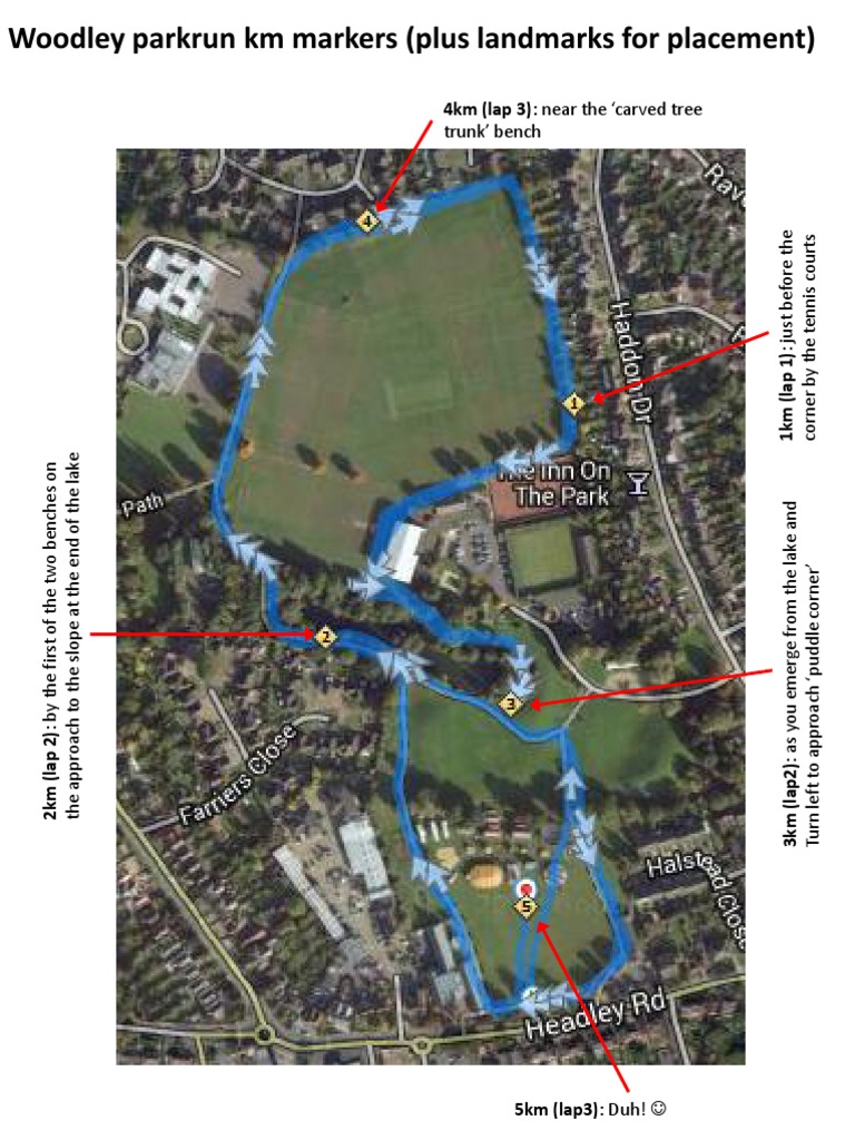 Woodley Parkrun KM Markers Map | PDF