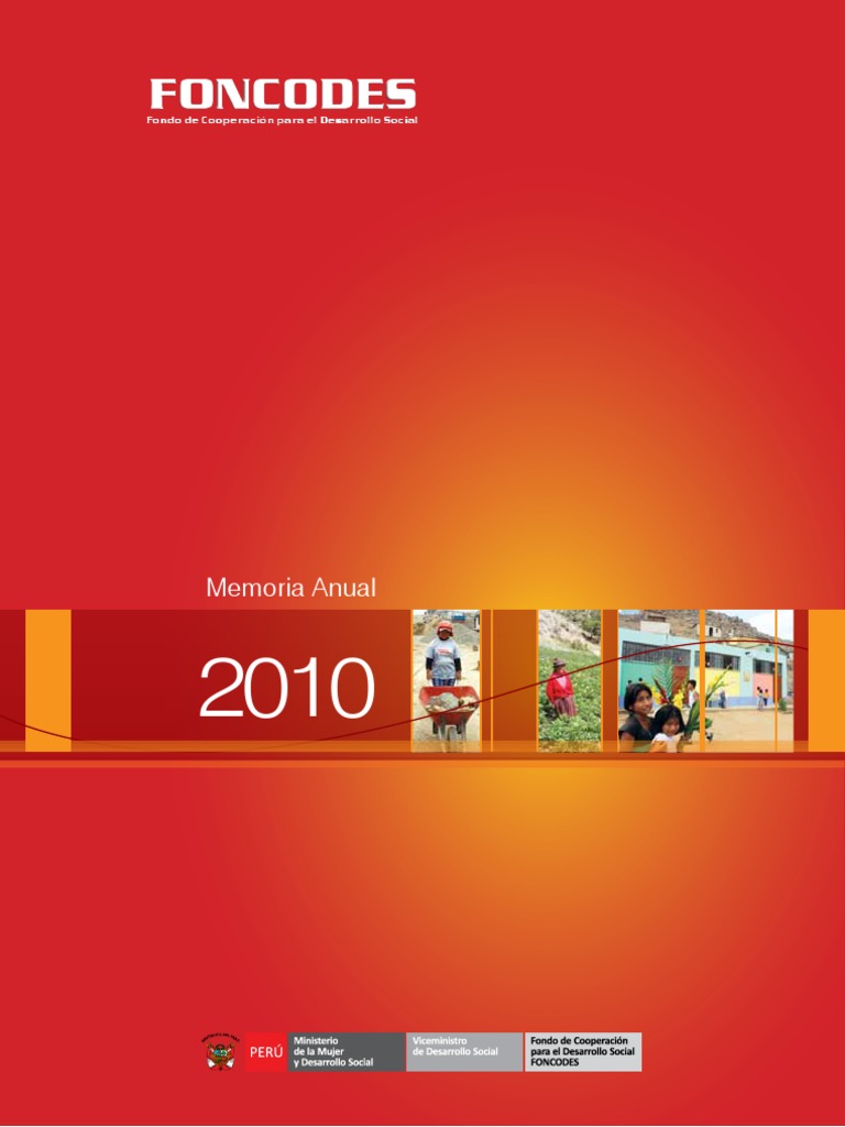 Memoria Anual Foncodes 2010: Resultados y Proyectos | PDF | Pobreza ...