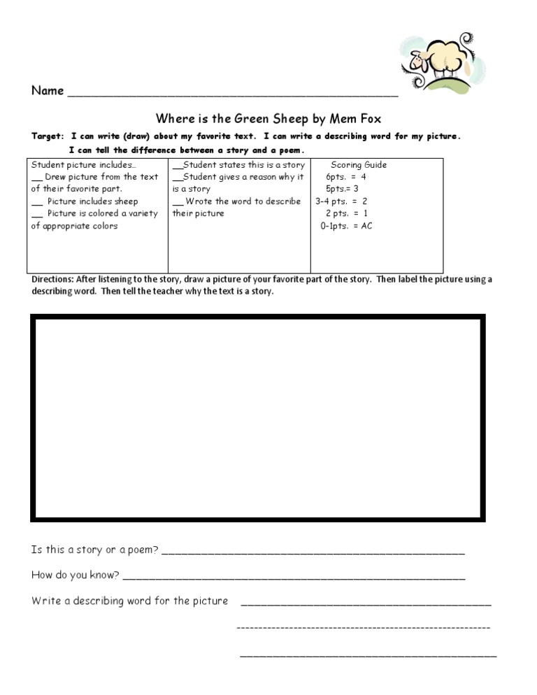 Green Sheep Story Activity Guide | PDF