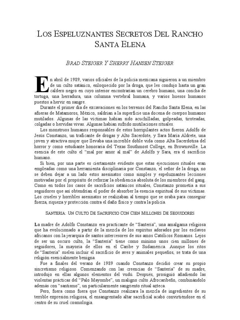 Brad Steiger & Sherry H. Steiger - Los Espeluznantes Secret | PDF ...