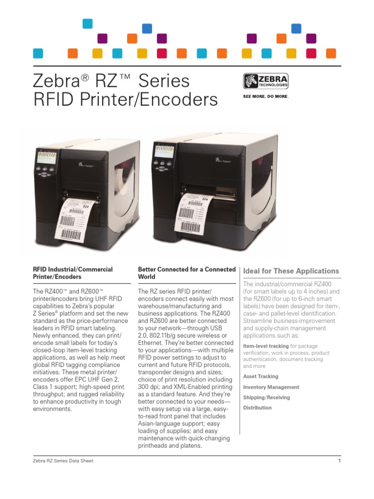 Zebra RZ RFID Datasheet | PDF | Radio Frequency Identification ...