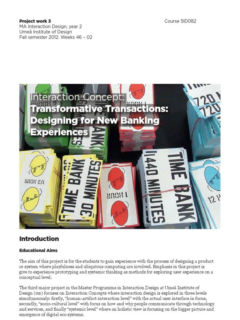New Banking Experiences 2012 Brief | PDF | Design | Sustainability