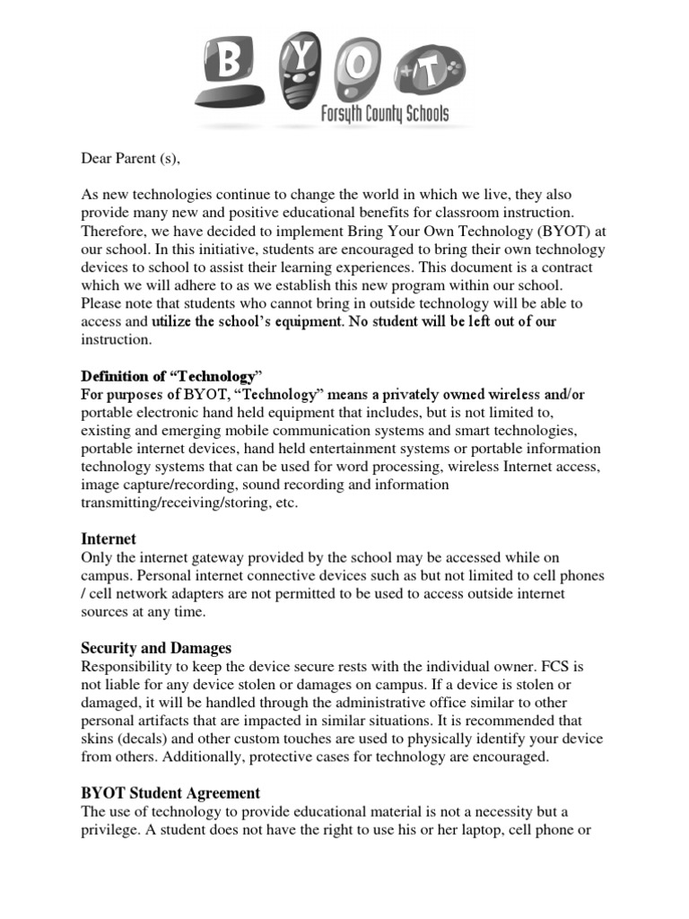 Byot Agreement | PDF | Computer Security | Security