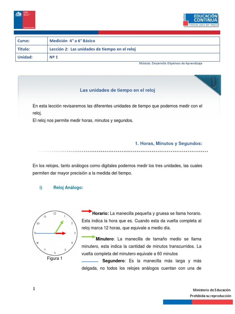 Unidades de Tiempo en el Reloj | PDF | Reloj | Hora