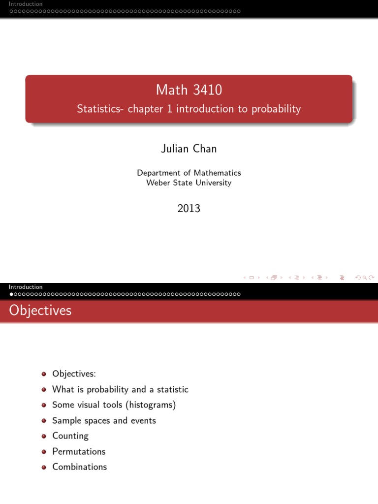 Chapter 1 Probability and Statistics | PDF | Teaching Mathematics | Science