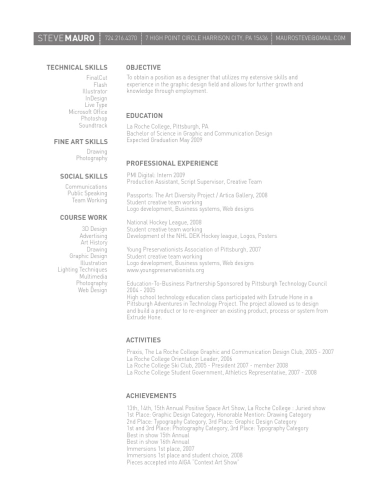 Steve Mauro Resume01 | PDF | Graphic Design | Graphics