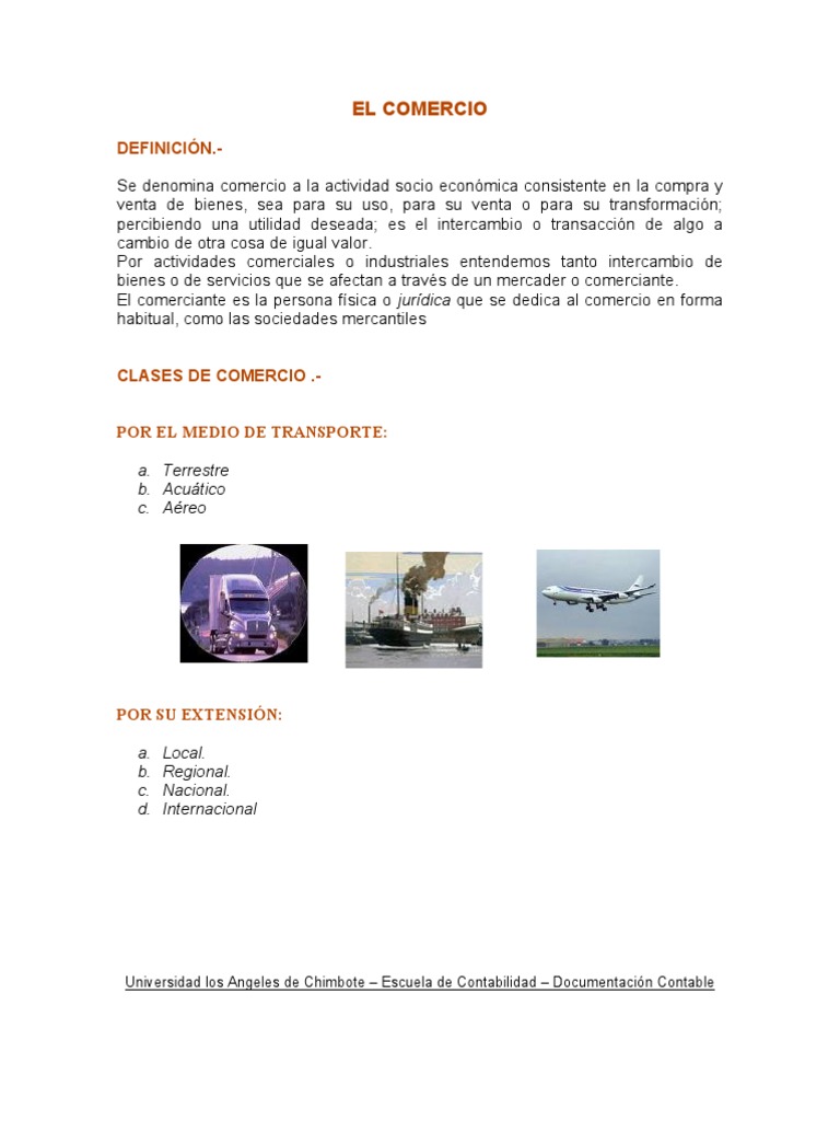 El Comercio: Definición.
