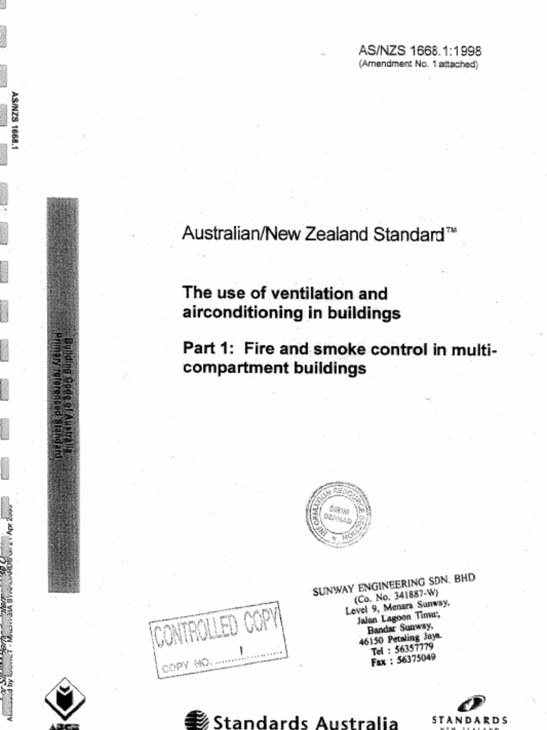 AS 1668 - Part 1 1998 - Smoke Control For Soho | PDF | Fires | Hazards