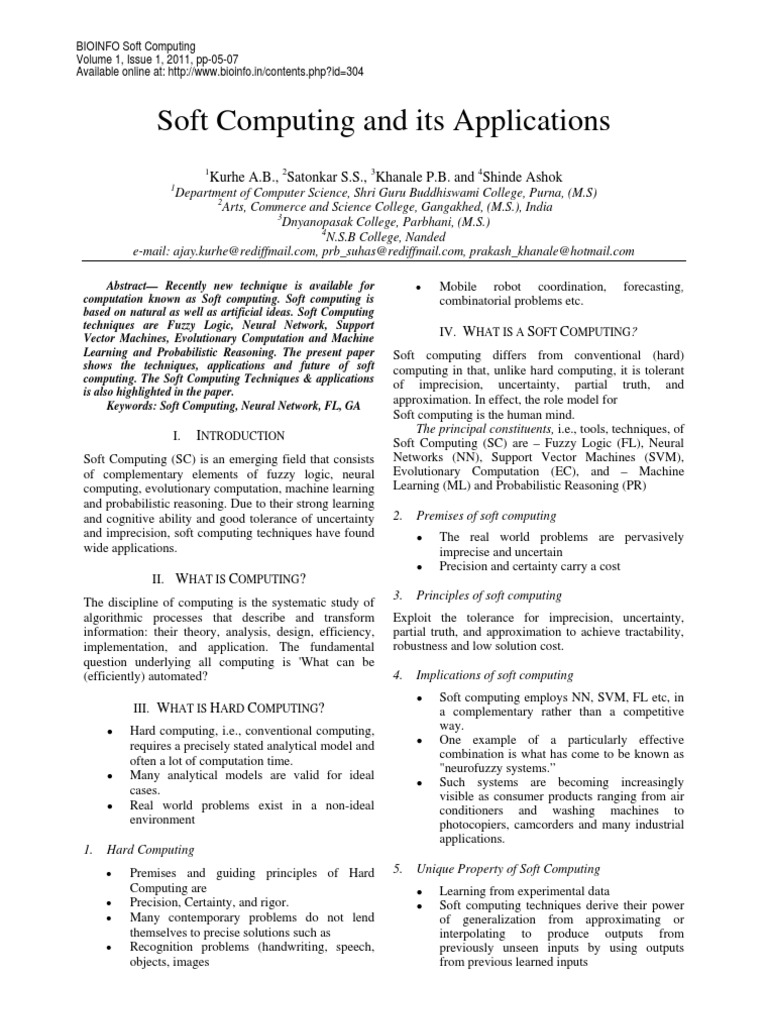 Soft Computing and Its Applications: Kurhe A.B., Satonkar S.S., Khanale P.B. and Shinde Ashok ...