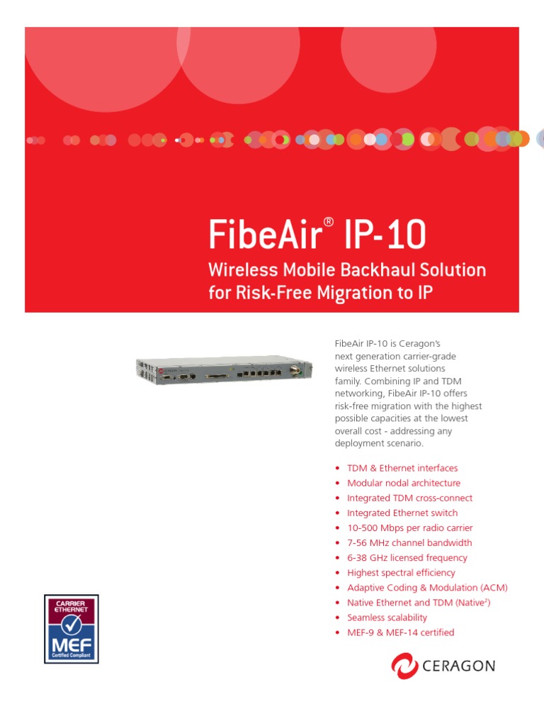 CERAGON FibeAir IP 10 PDF | PDF | Wi Max | Ethernet