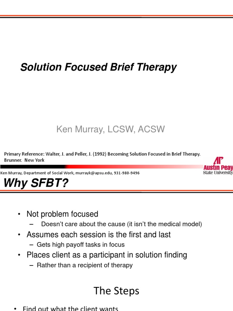 Solution Focused Therapy | PDF | Solution Focused Brief Therapy ...